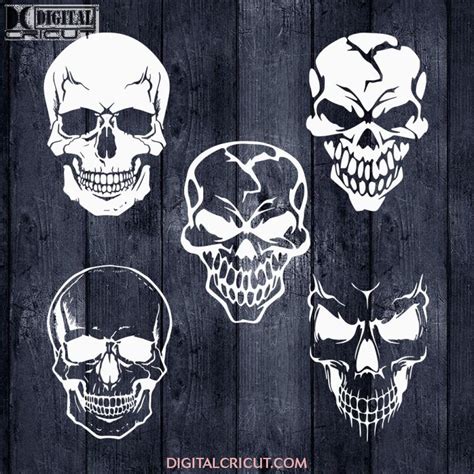 Skull Svg Skeleton Svg Skull Silhouette Cameo Halloween Svg Cricut
