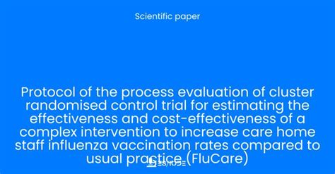Esiode On Linkedin Scientific Research Protocol Of The Process Evaluation Of Cluster