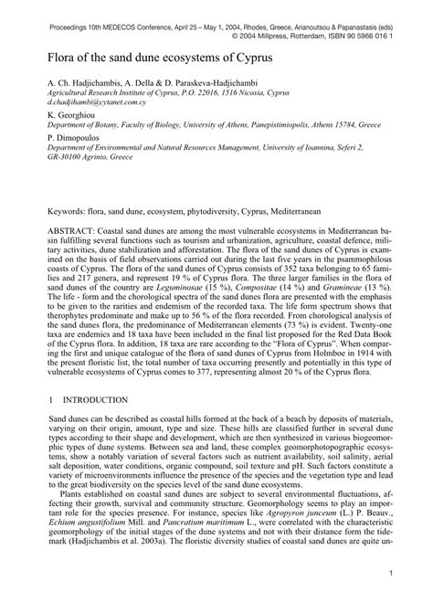 Pdf Utilization Of The Flora In Ecological Evaluation Of The Dune Ecosystems Using Ecological