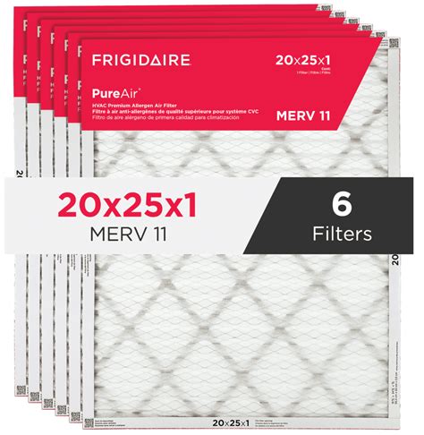 Pureair® 20x25x1 Merv 11 Premium Allergen Air Filter 6 Pack