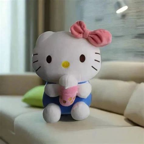 Mutlicolur Plush Bubble Tea Hello Kitty Stuffed Toy Sizedimension 30