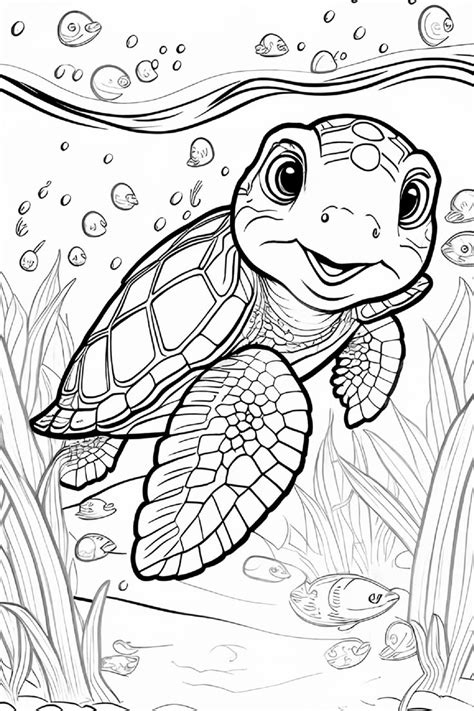 Turtle Coloring Page In 2024 Turtle Coloring Pages Moon Coloring