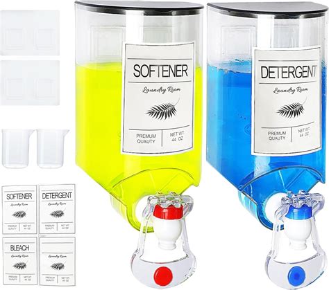 2 Pack Wall Mounted Laundry Soap Dispenser Fabric Softener And Liquid