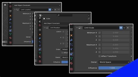Limit Transform Constraints In Blender 3d