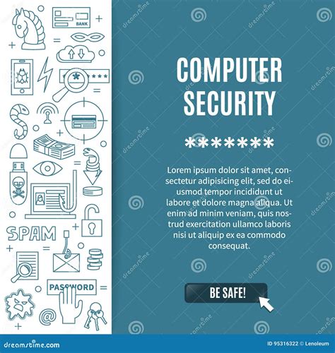 Vector Template With Hacking And Cyber Crimes Icons Stock Vector Illustration Of Access