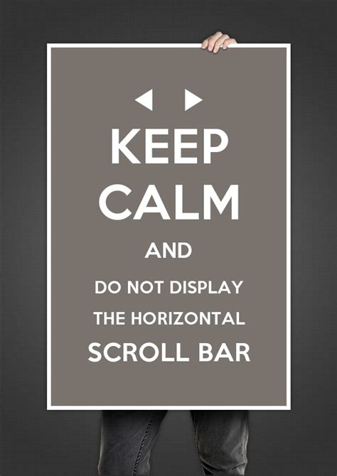 9 Do Not Display The Horizontal Scroll Bar Web Design Design