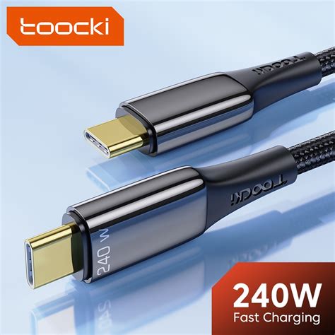Toocki สายชาร์จโทรศัพท์มือถือ Type C เป็น Type C 240w สําหรับแล็ปท็อป
