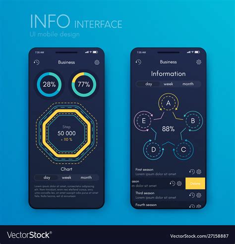 Mobile Application Interface Ui Design Stock Vector Image