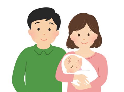 270 Mother And Father Newborn White Background Stock Illustrations