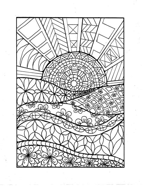 Abstract Landscape Drawing Adult Coloring Pages