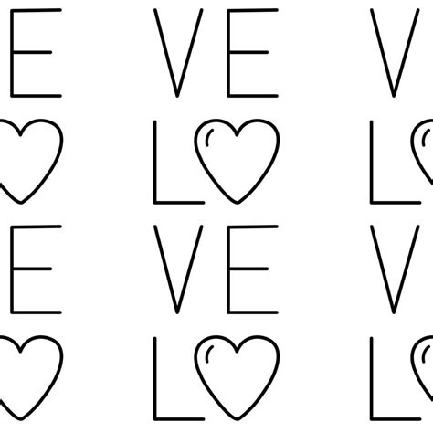 Cute Doodle Lettering Love Pattern Hand Drawn Doodle Illustration