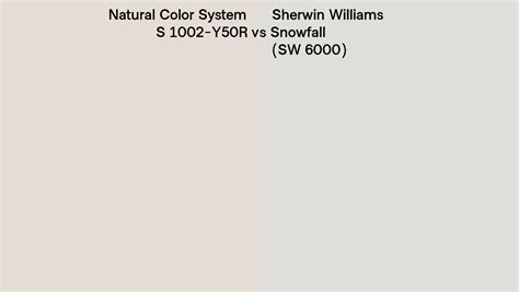 Natural Color System S 1002 Y50r Vs Sherwin Williams Snowfall Sw 6000