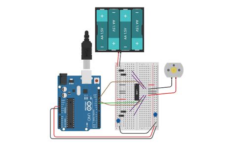 Circuit Design Bidirectional Motor Example Tinkercad