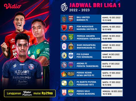 Jadwal Bri Liga 1 Pekan Ke 15 Bertabur Dengan Big Match