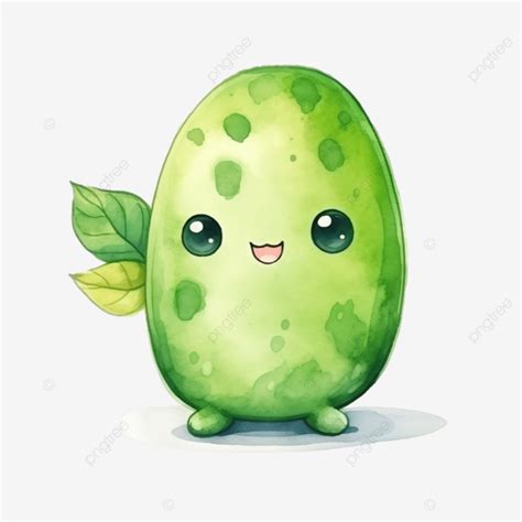 Kawaii Cucumber In Watercolor Vegetable Vegetable Icon Watercolor