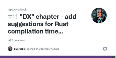Dx Chapter Add Suggestions For Rust Compilation Time Improvements