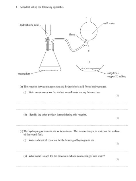 Igcse Edexcel Chemistry Chemical Tests 2 Qp Pdf