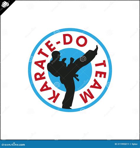 Emblem Of Karate Power Fist Patch Vector Stock Vector Illustration