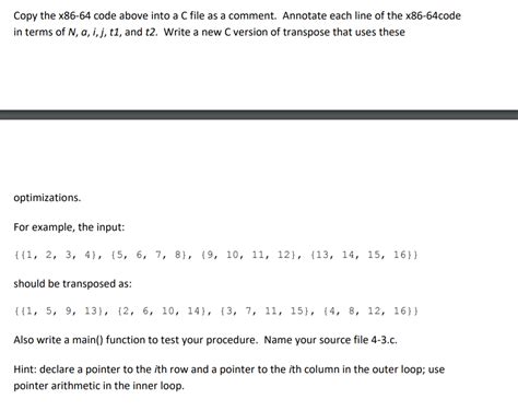 3 30 The Following C Code Transposes The Elements