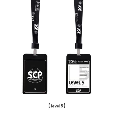 Scp Id Badge Holder Level 0 To 5 Access Scp Foundation Id Badge Card