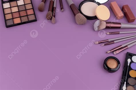Cosmetics Eye Shadow Makeup Brush Purple Background And Picture For