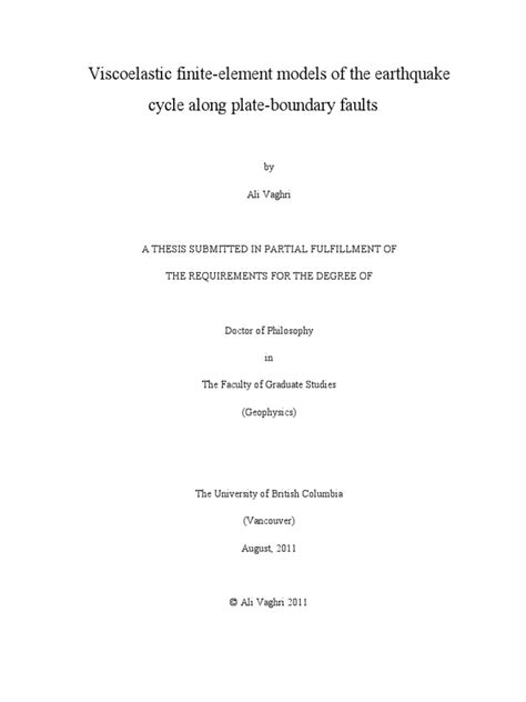 Viscoelastic Finite Element Models Of The Earthquake Cycle Along Plate