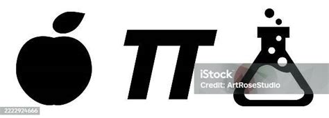 교육 아이콘의 집합 사과 과일 파이 기호와 유리 플라스크 투명 배경 플랫 라인 디자인 벡터 일러스트 레이 션에 0명에 대한 스톡 벡터 아트 및 기타 이미지 Istock