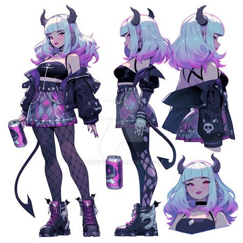 [open] Nu Goth Demon Girl Adopt [ota] By Sokine On Deviantart