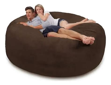 Capa Puff Gigante Sem Enchimento 140x50 Pufe Suede Parcelamento Sem Juros