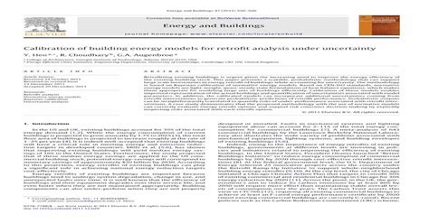 Calibration Of Building Energy Models For Retrofit Analysis Under