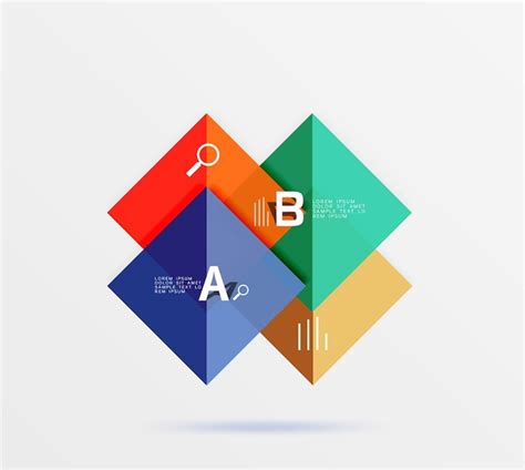 Premium Vector Overlapping Square Infographics Vector Template