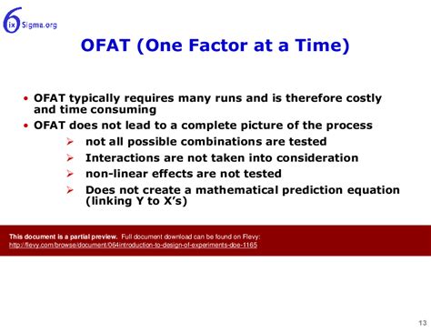 Ppt 064introduction To Design Of Experiments Doe 21 Slide Ppt