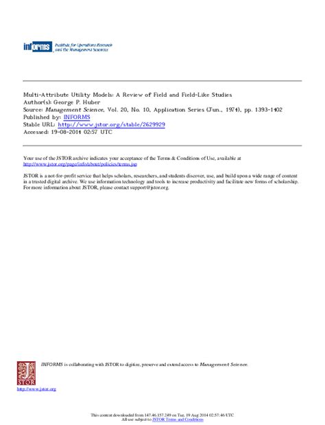 Pdf Multi Attribute Utility Models A Review Of Field And Field Like