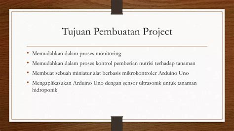 Monitoring Dan Nutrisi Otomstis Untuk Tanaman Hidroponik Berbasis Mikrokontroler Arduino Uno Pptx