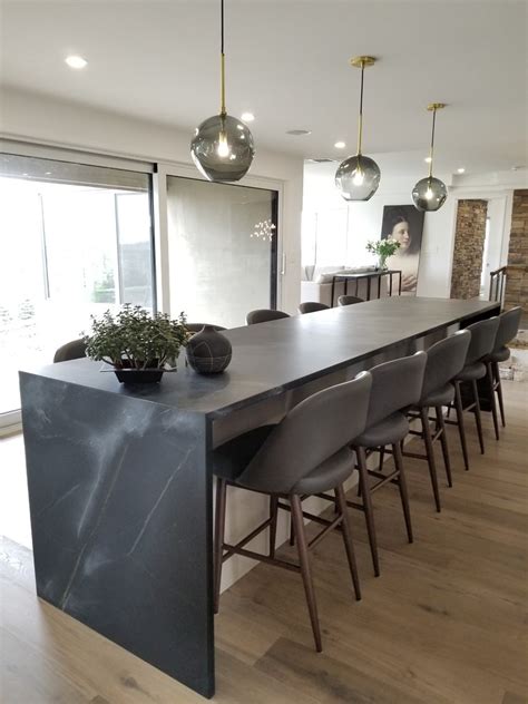 Agnes Kitchen Stormy Black Soapstone Island Contemporary Kitchen
