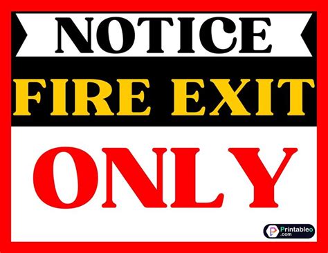 12 Printable Fire Exit Sign Download Free Pdfs Exit Sign Signs Exit