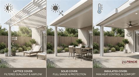 Lattice Vs Solid Vs Insulated Patio Covers Guide Fence Specialties