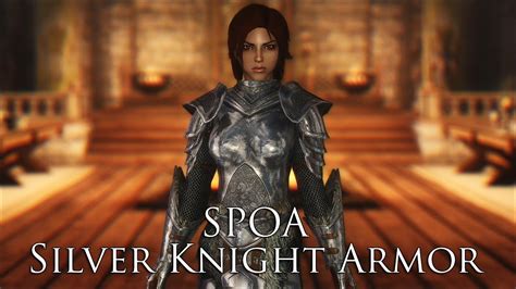 TES V Skyrim Mods SPOA Silver Knight Armor FEMALE VERSION YouTube