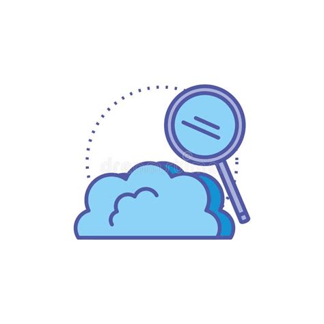 Cloud Computing Technology With Search Magnifying Glass Stock Illustration Illustration Of