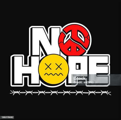 희망 따옴표 티셔츠 프린트가 없습니다 벡터 만화 캐릭터 일러스트 로고 죽은 노란색 이모티콘 얼굴 파괴 평화 기호 티셔츠 포스터 스티커 개념에 대한 희망 따옴표 인쇄없음