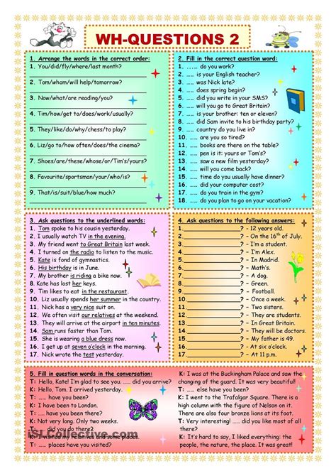 Wh Questions Wh Questions Worksheets Learn English