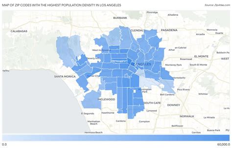 Highest Population Density In Los Angeles By Zip Code In 2024 Zip Atlas