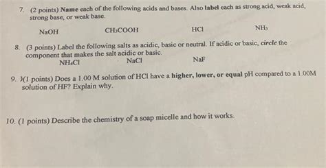 [solved] 7 2 points name each of the following acids an
