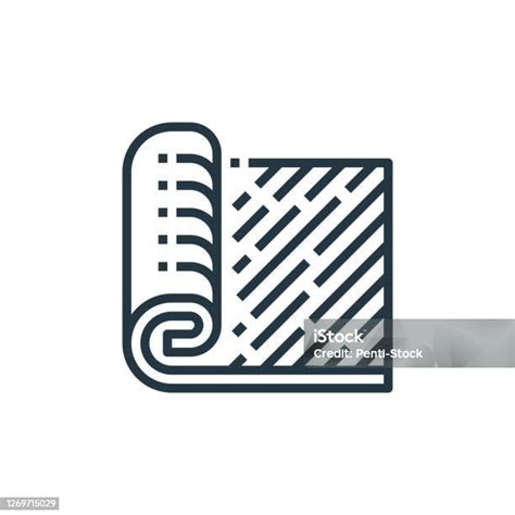 在白色背景上隔離的地毯向量圖示大綱 細線地毯圖示的網站設計和移動 應用程式開發細線地毯輪廓圖示向量圖向量圖形及更多包裝圖片 Istock