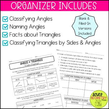Naming Angles And Classifying Triangles Graphic Organizer TPT