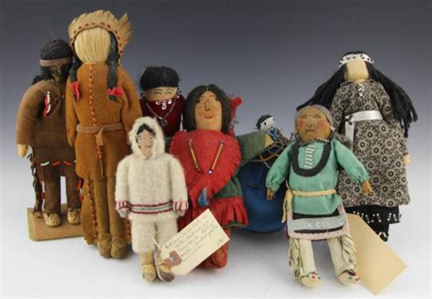 Lot 8 Handmade Native American Dolls