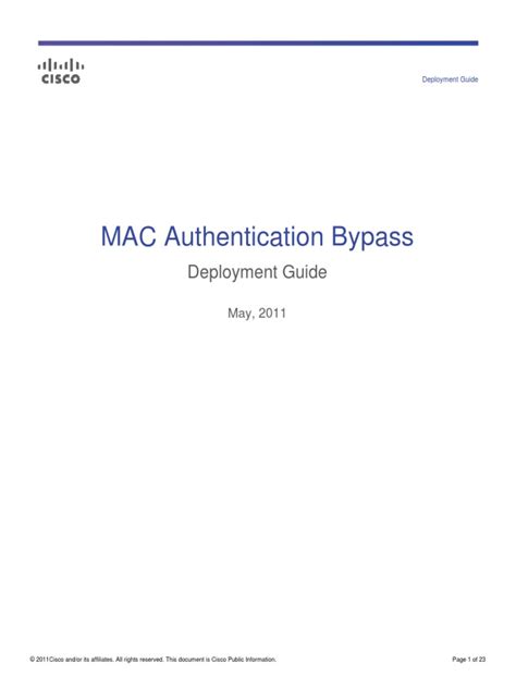 Mac Authentication Bypass Deployment Guide Pdf Active Directory Radius