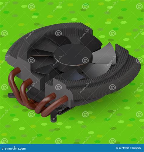 Cpu Cooler Heatsink Illustrations Cartoon Vector