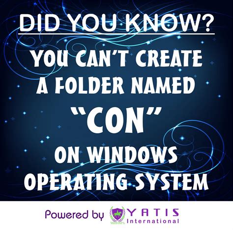 you can t create a folder named yatis international