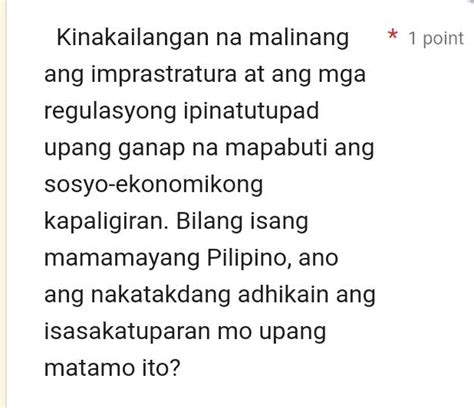 Kinakailangan Na Malinang 1 Point Ang StudyX